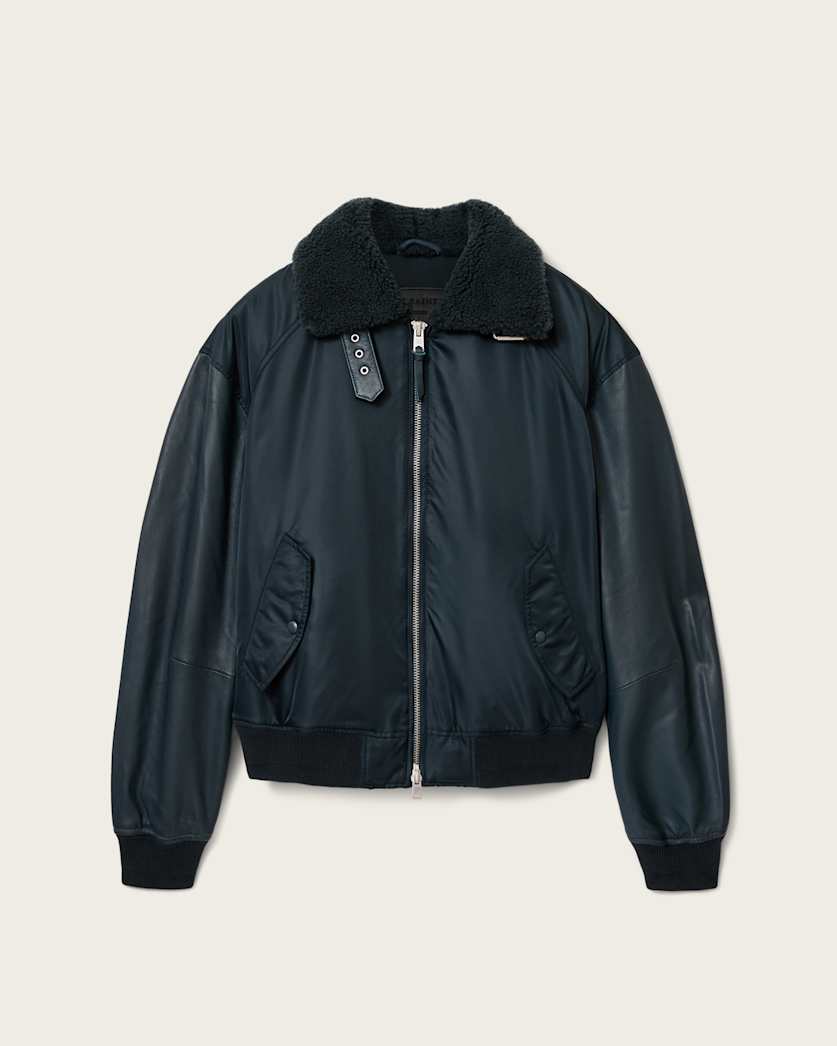 Elton Aviator Jacket SLATE BLUE | ALLSAINTS